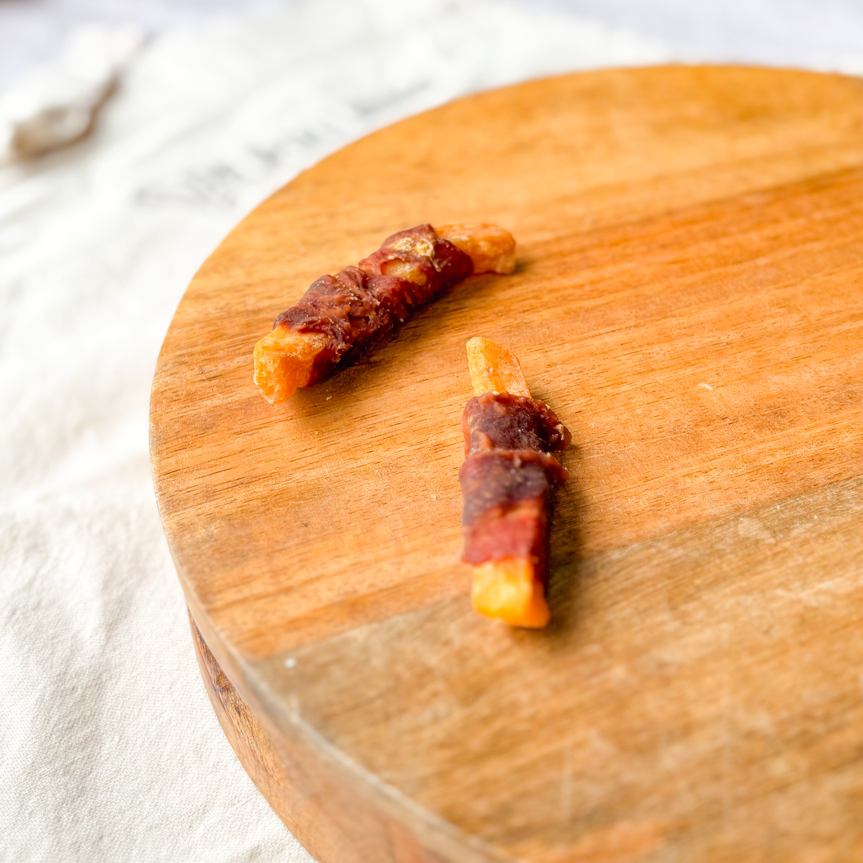 Duck Wrapped Sweet Potato Fries – The Spoilt Doggo